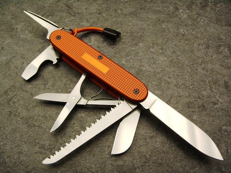 Alox-SAK-Mod: Enhanced Orange Alox Electrician Plus | Chris Custom Works