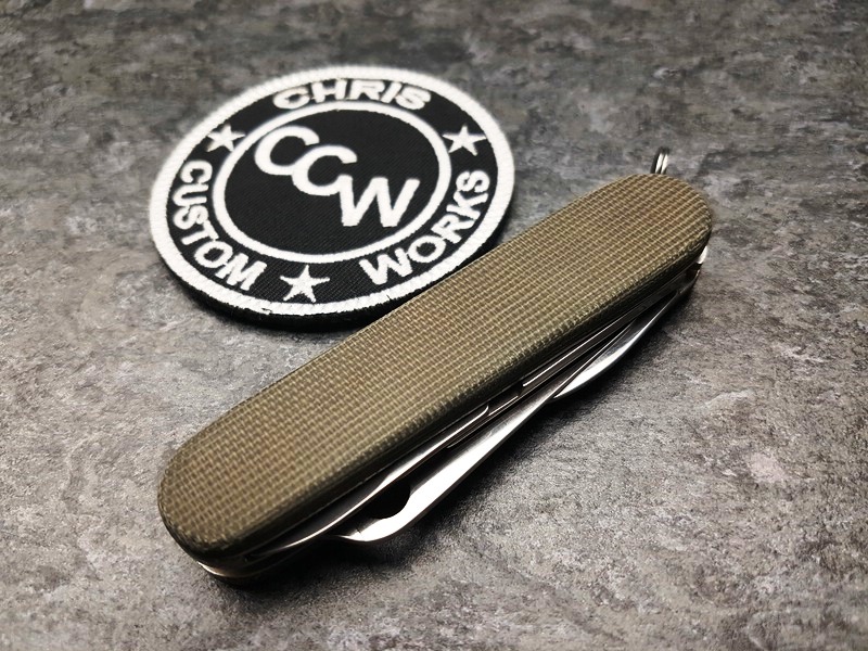 SAK-Crossover-Mod: Green Micarta Spydernox | Chris Custom Works