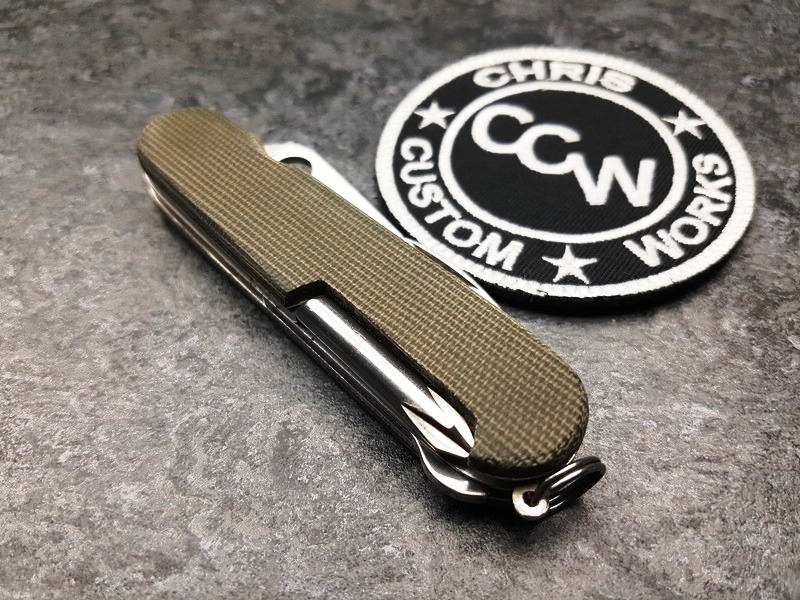 SAK-Crossover-Mod: Green Micarta Spydernox | Chris Custom Works