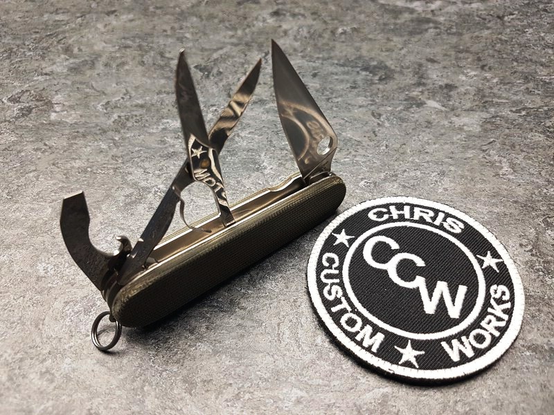 SAK-Crossover-Mod: Green Micarta Spydernox | Chris Custom Works