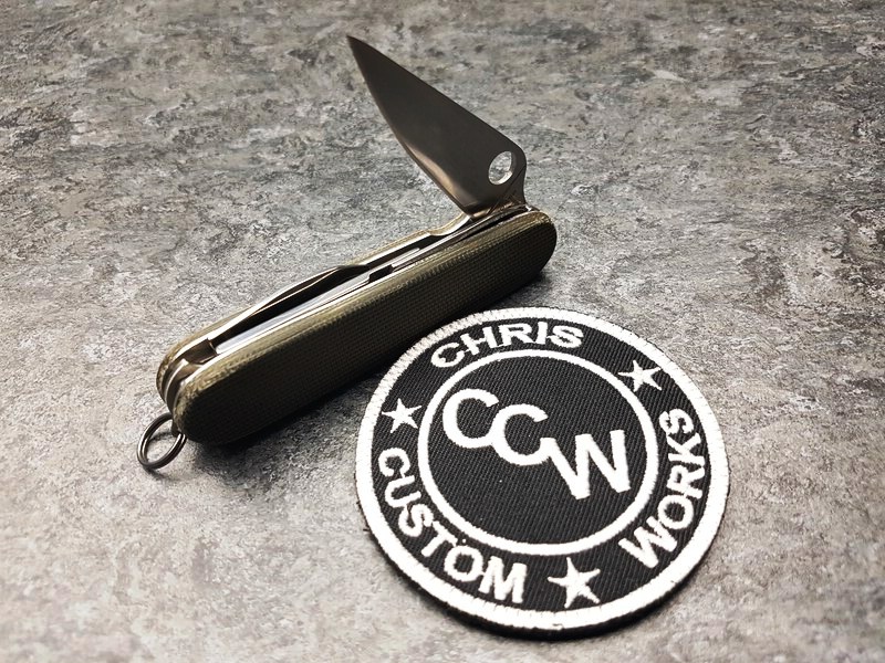 SAK-Crossover-Mod: Green Micarta Spydernox | Chris Custom Works