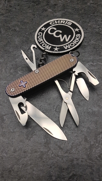 SAK-Mod: Golden blue Titanium Climber | Chris Custom Works